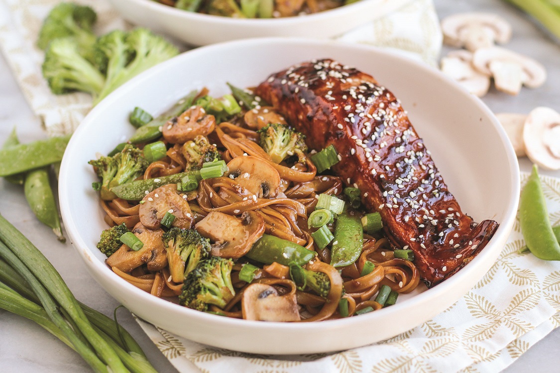 Asian Barbecue Sesame Salmon with Noodles and Veggies – Venango Extra.com
