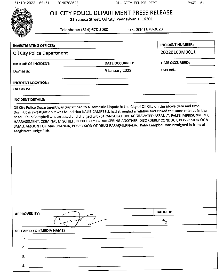 Domestic dispute – Venango Extra.com